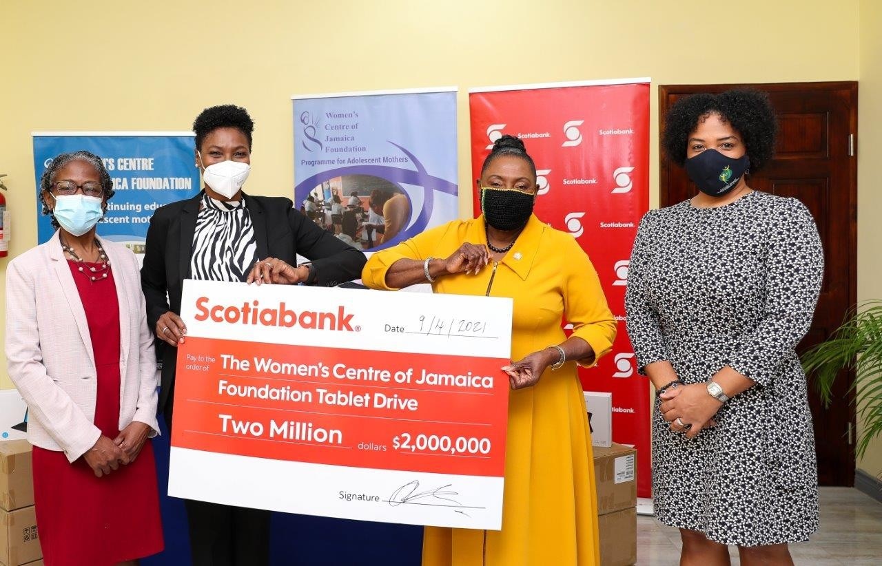 $2 Million To Women’s Centre Tablet Drive | Scotiabank Jamaica